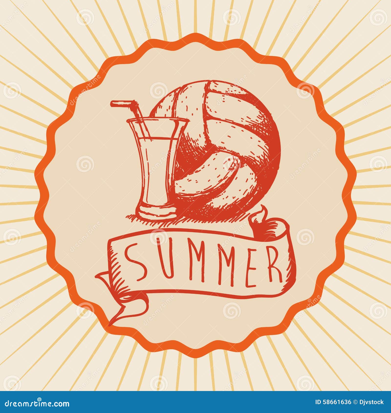 Summertime design stock vector. Illustration of island - 58661636