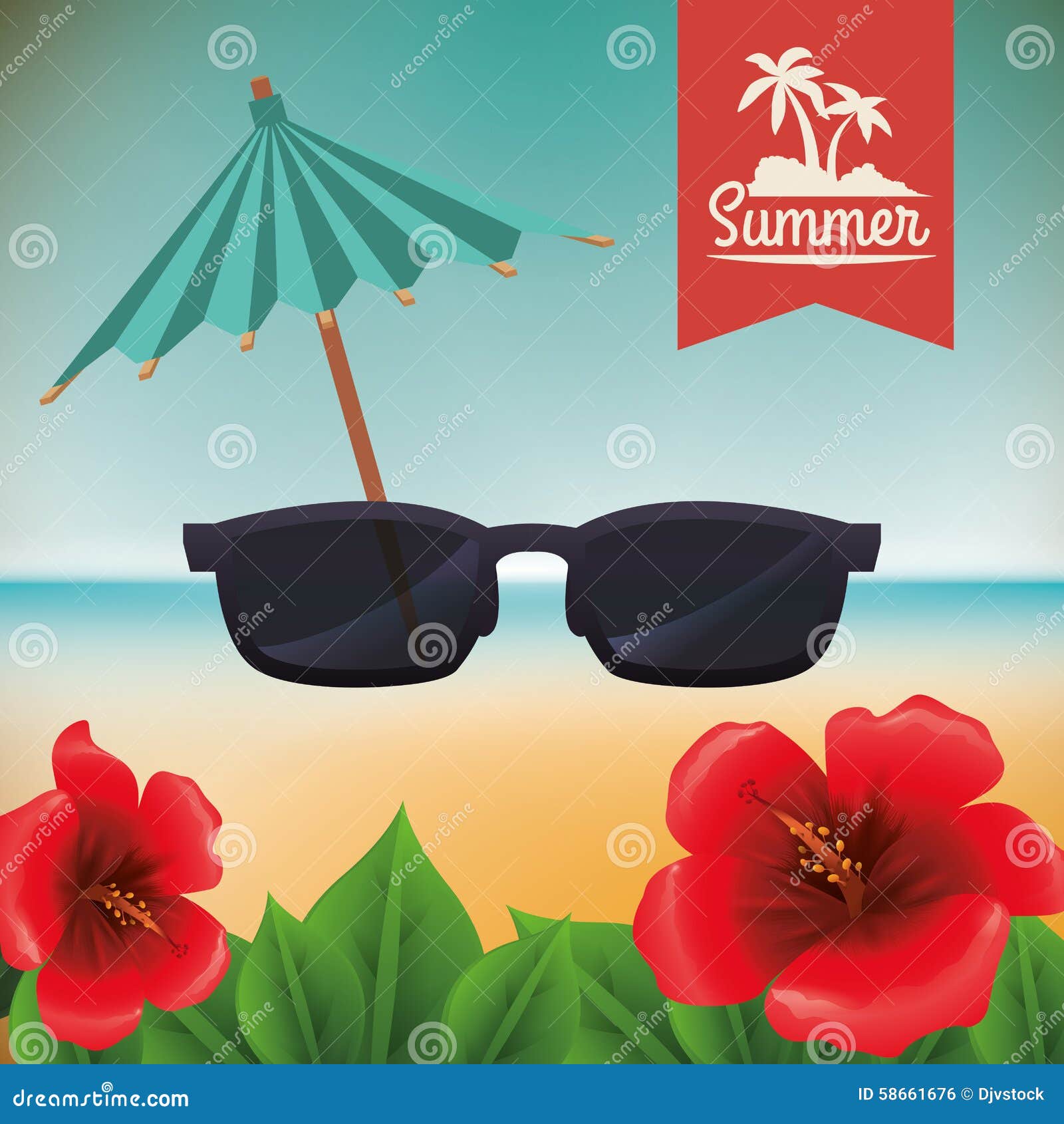 Summertime design stock vector. Illustration of happy - 58661676