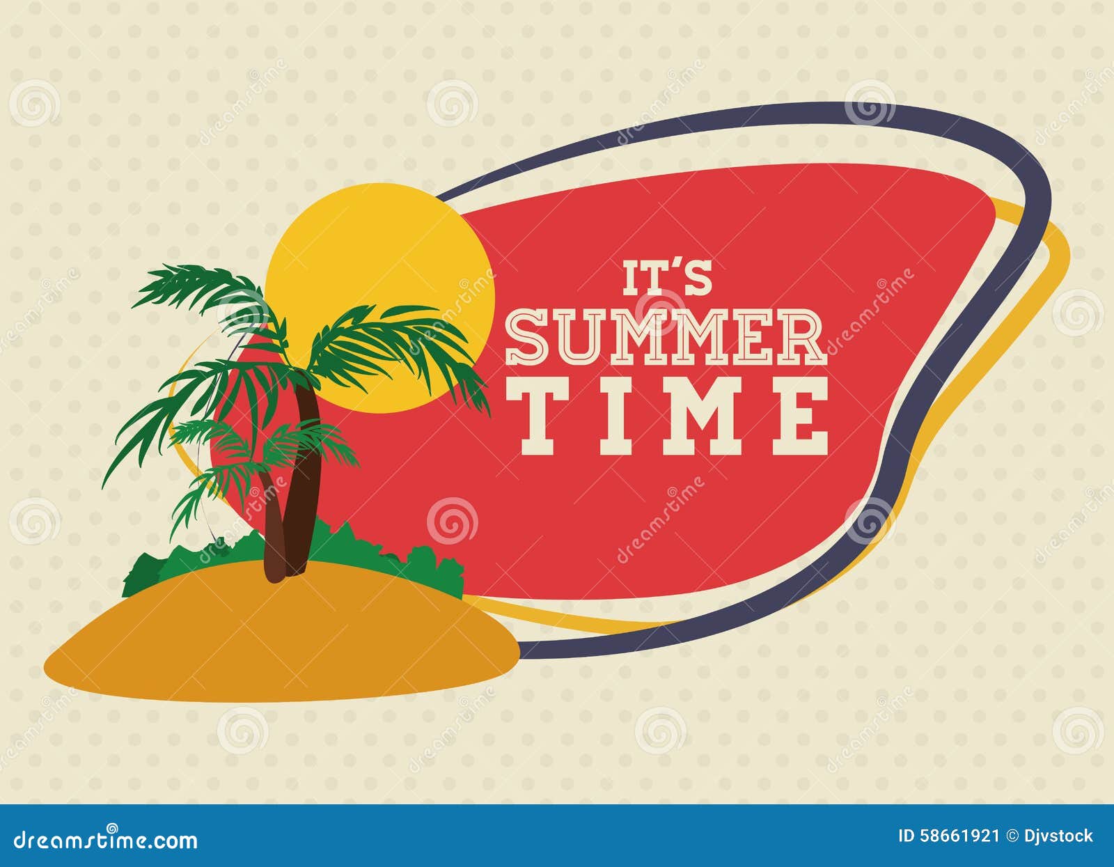 Summertime design stock vector. Illustration of palmtree - 58661921