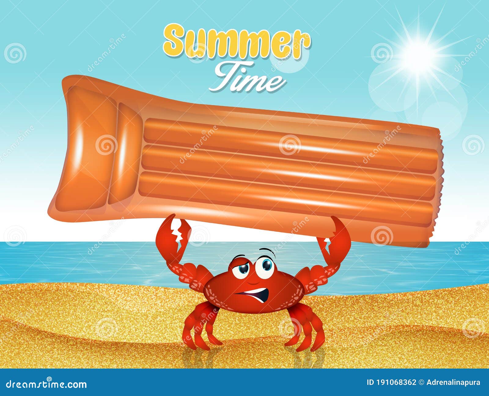 Summertime funny postcard stock illustration. Illustration of vacation ...