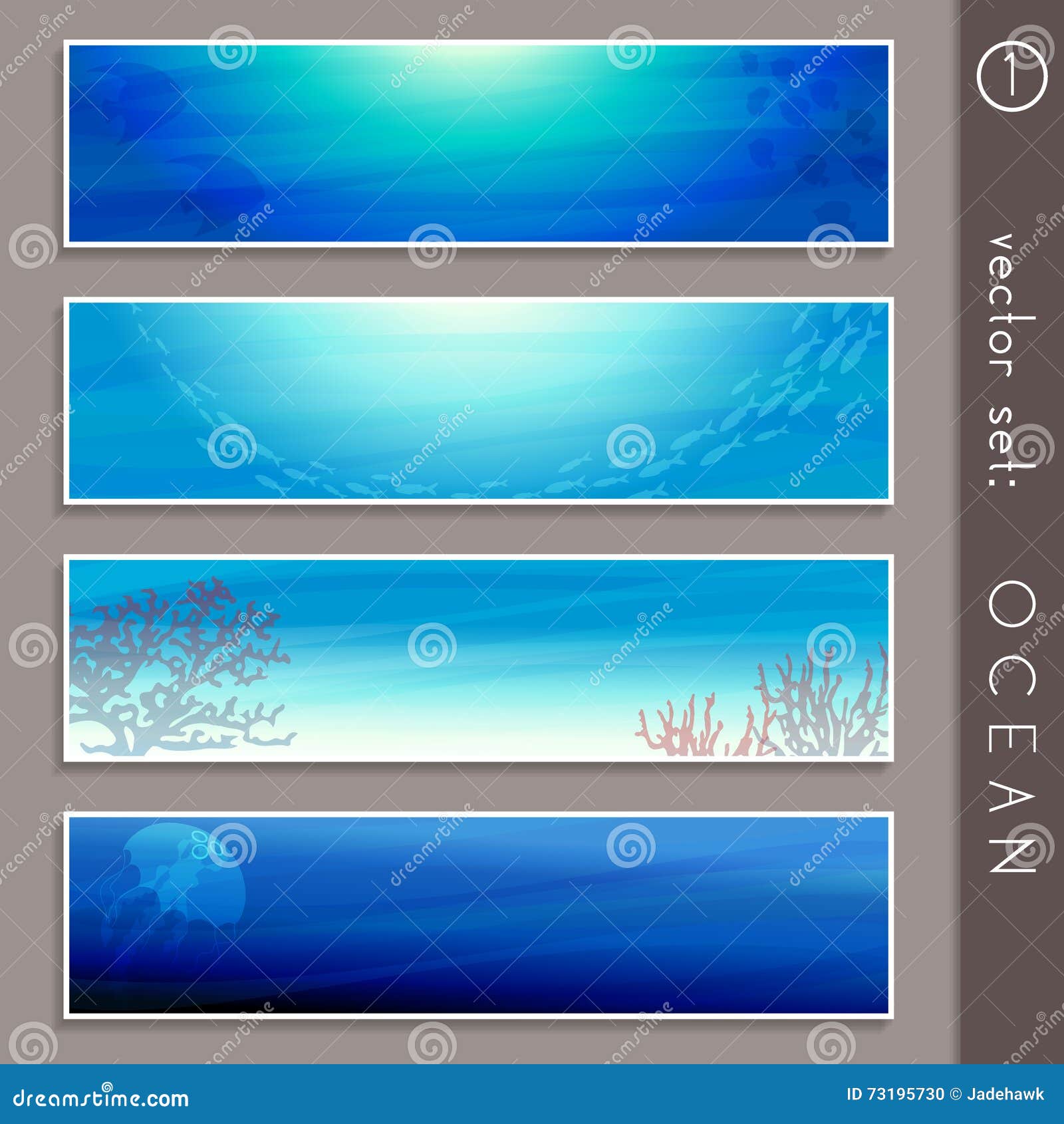 Summertime ocean banners stock vector. Illustration of card - 73195730