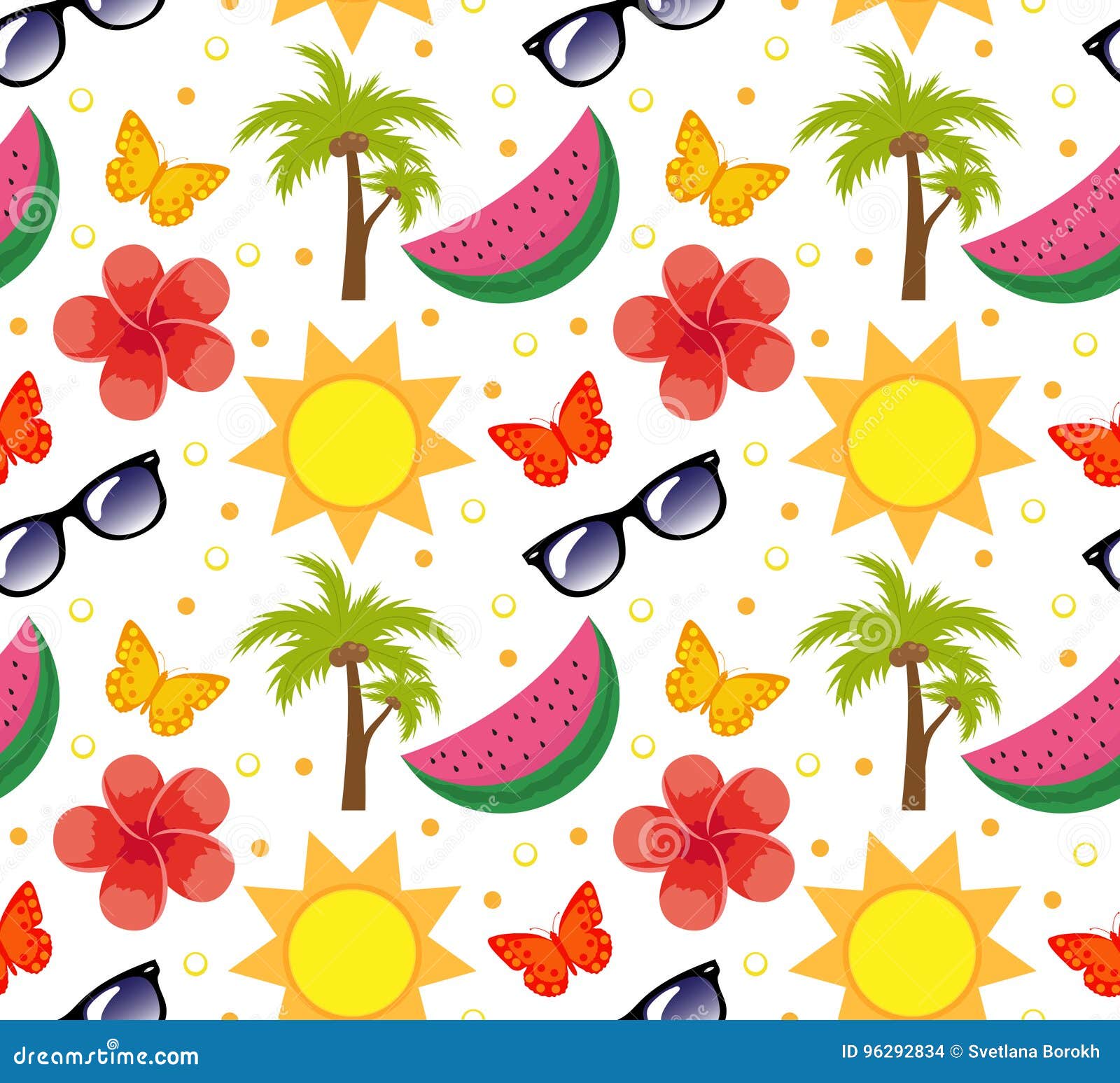 Summertime Seamless Pattern. Bright Summer Infinite Background. Beach ...