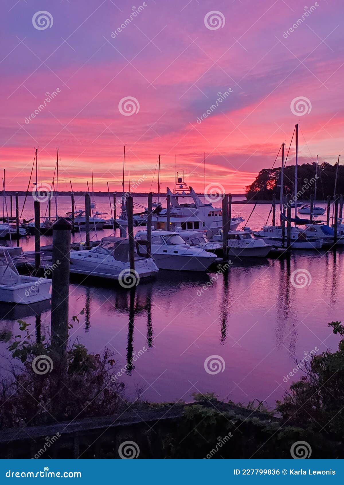 Summertime Sunrise Boat Harbor Ocean Stock Photo - Image of sunlight ...