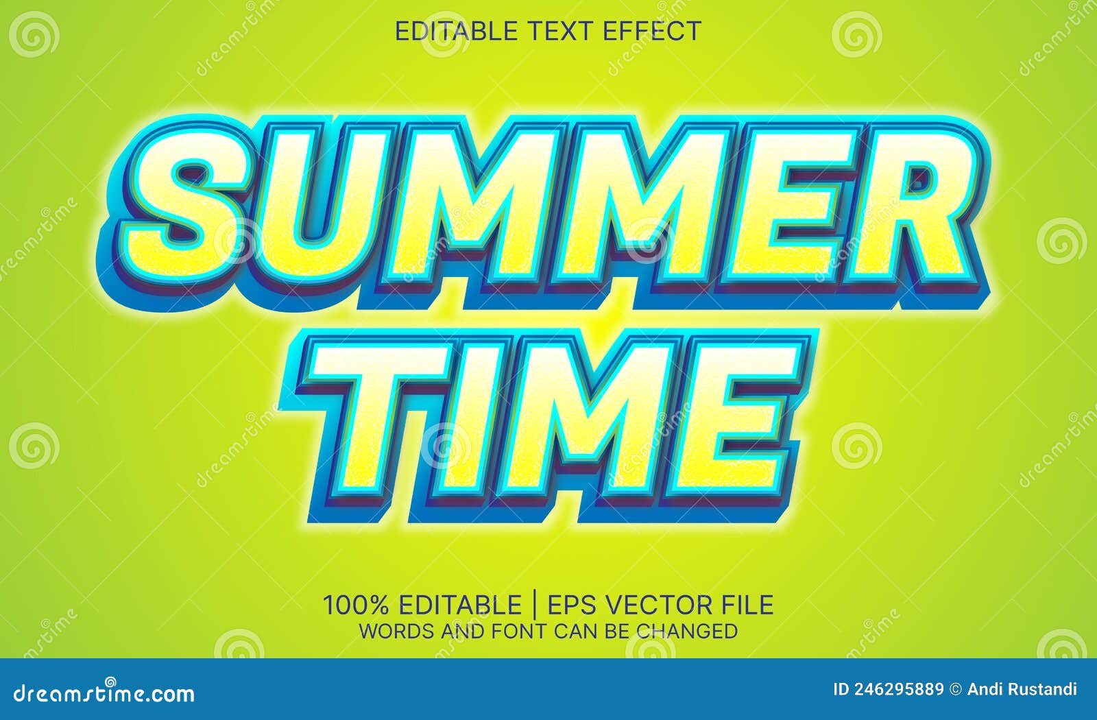 Summertime Text Effect with Green Color Stock Vector - Illustration of ...