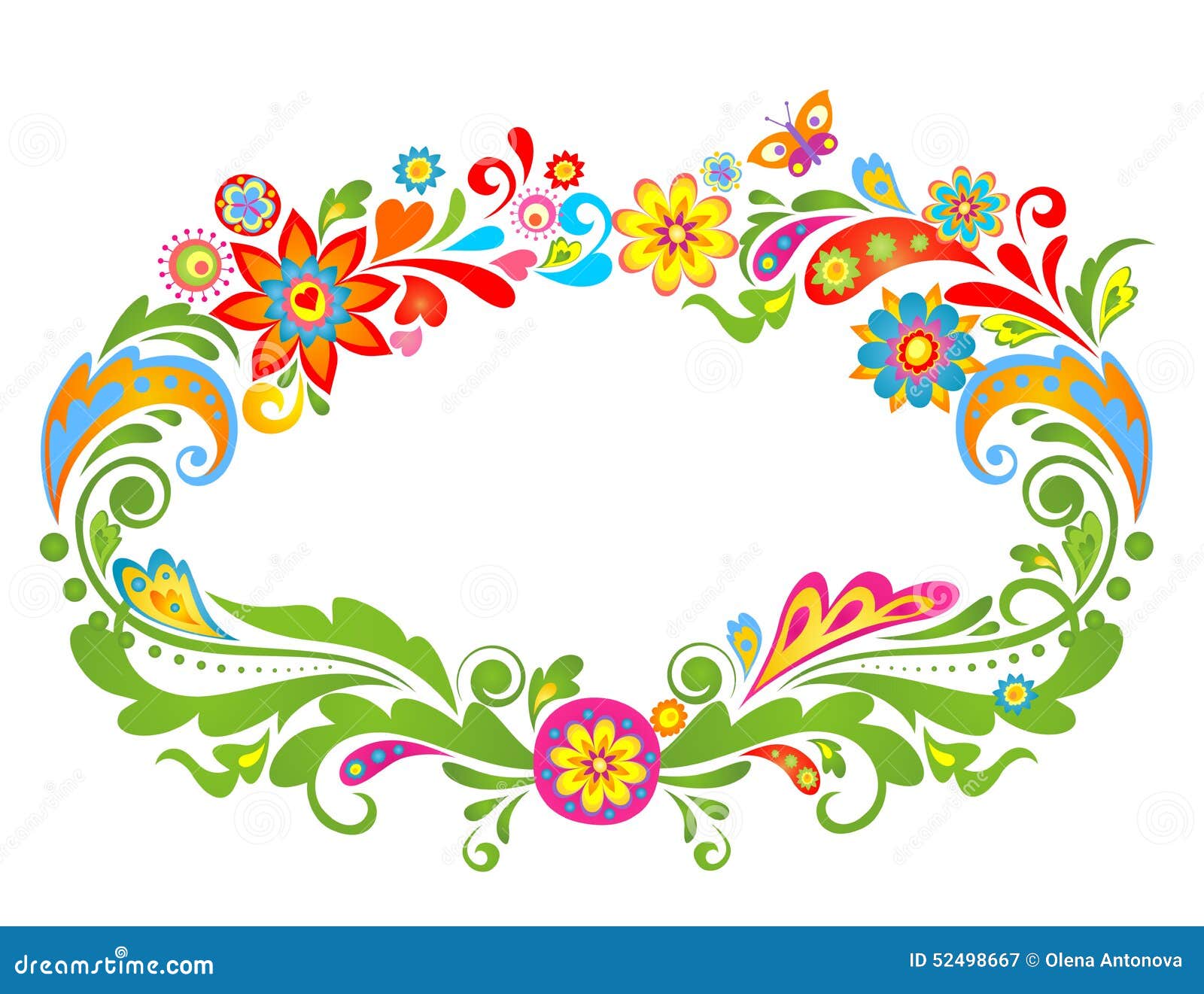 Summery floral frame stock illustration. Illustration of gardening ...