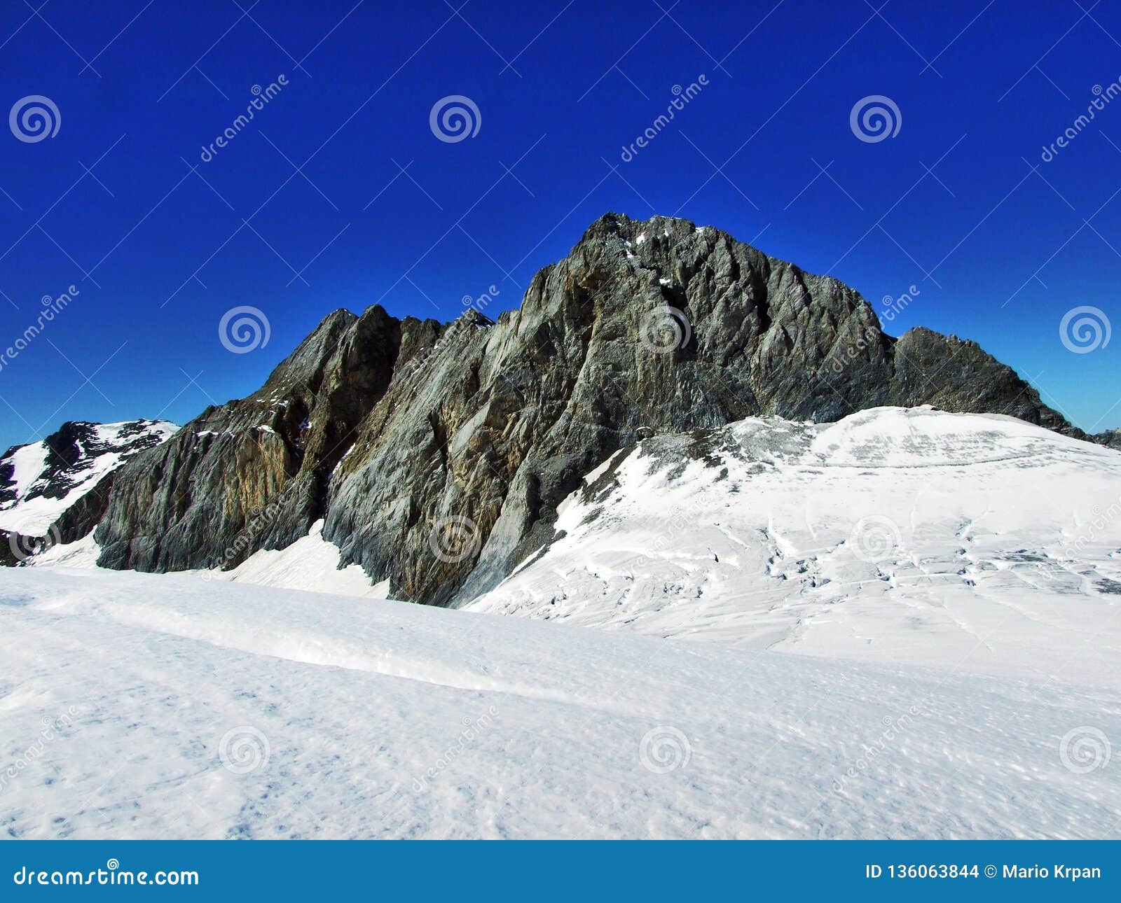 Summit Clariden in the Glarus Alps Mountain Range Stock Photo - Image ...
