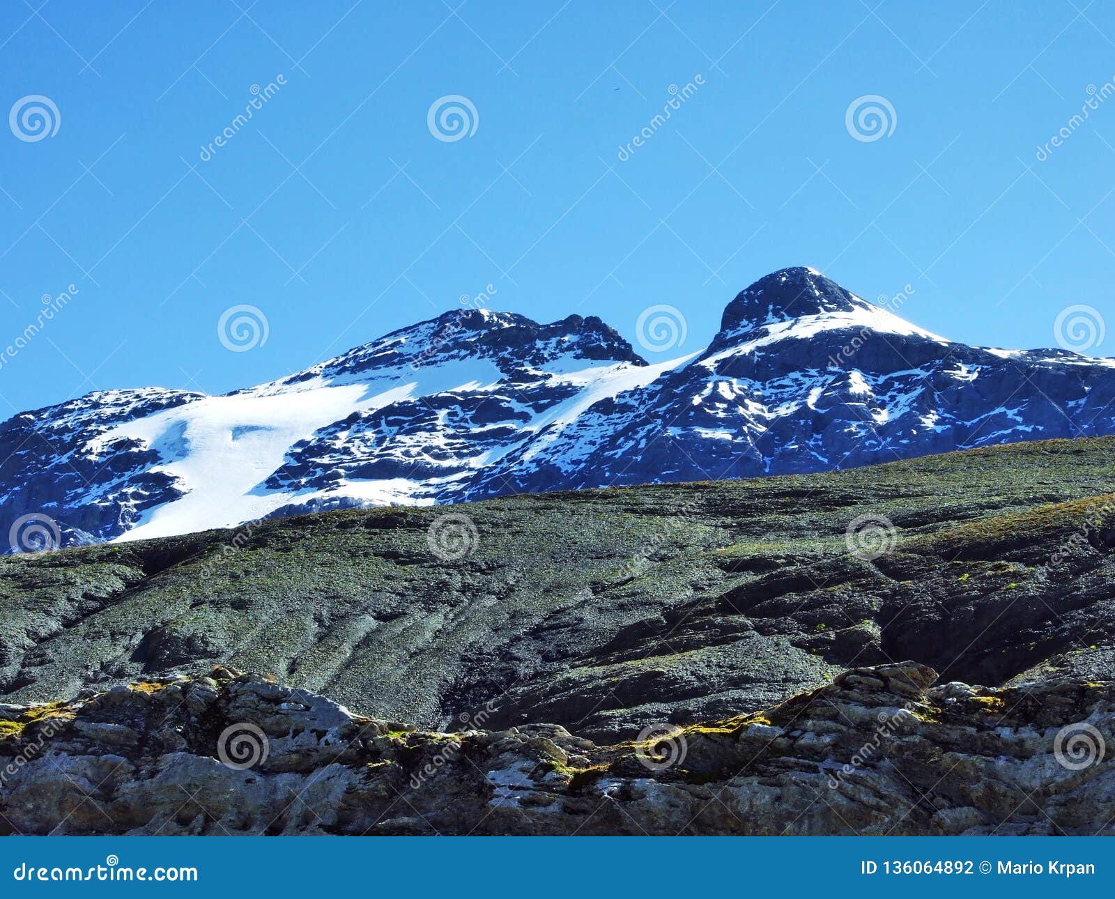 Summit Clariden in the Glarus Alps Mountain Range Stock Photo - Image ...