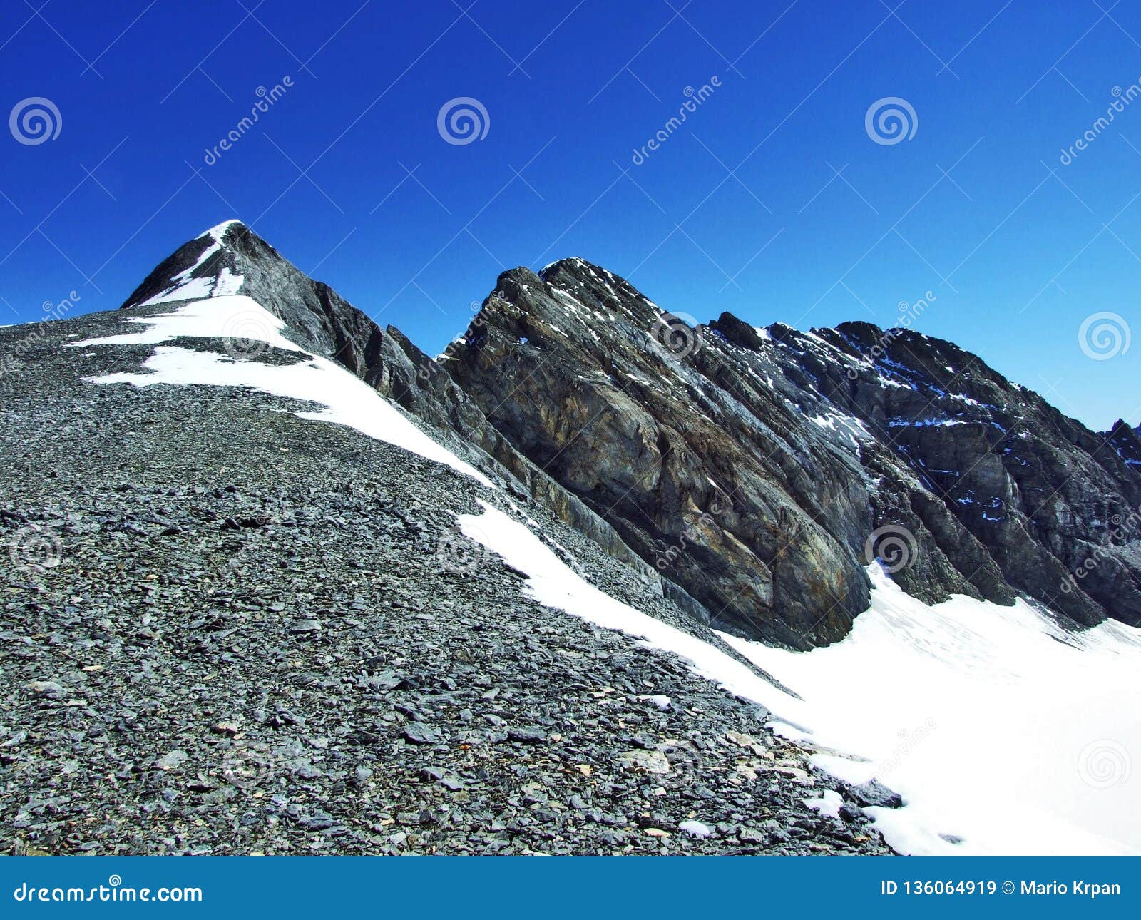 Summit Clariden in the Glarus Alps Mountain Range Stock Image - Image ...