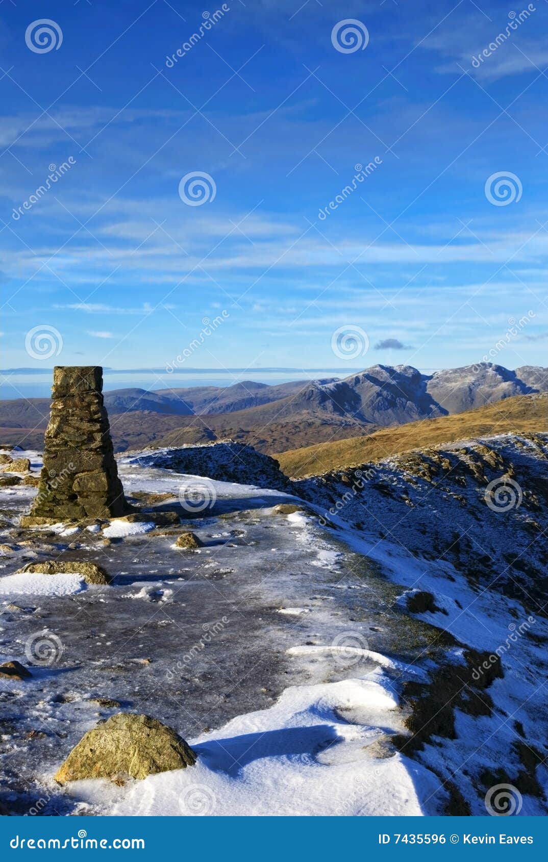 Summit of Coniston Old Man in Winter Stock Photo - Image of scenic ...