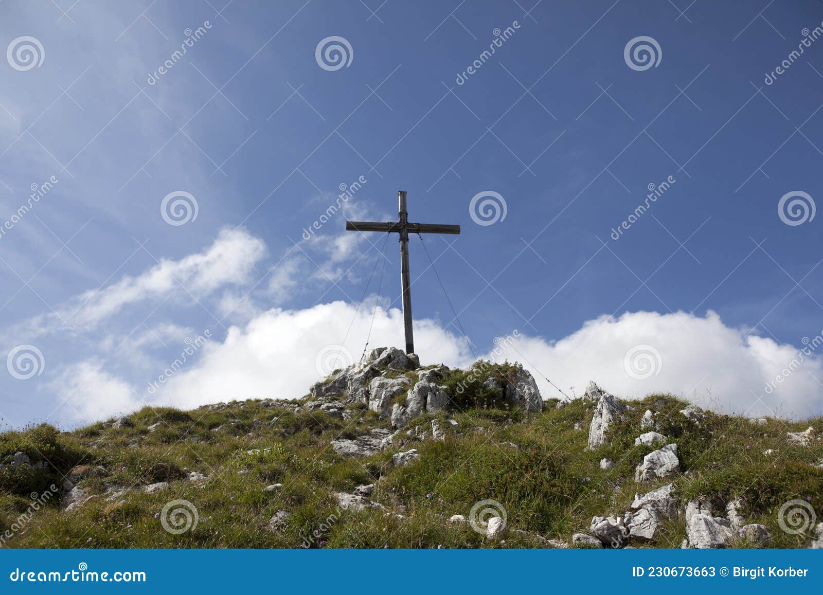 Summit Cross of Benediktenwand Mountain in Bavaria, Germany Stock Image ...