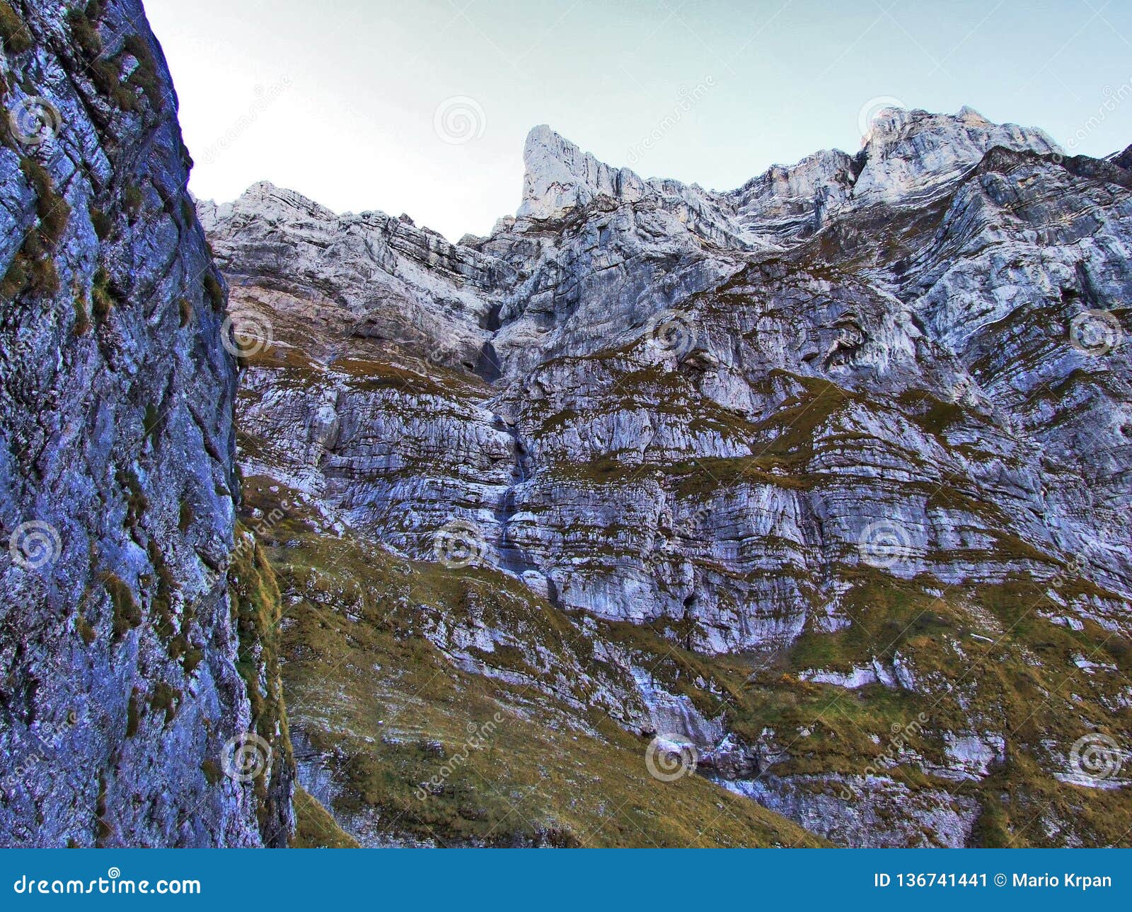 Summit Glarnisch in the Glarus Alps Mountain Range Stock Image - Image ...