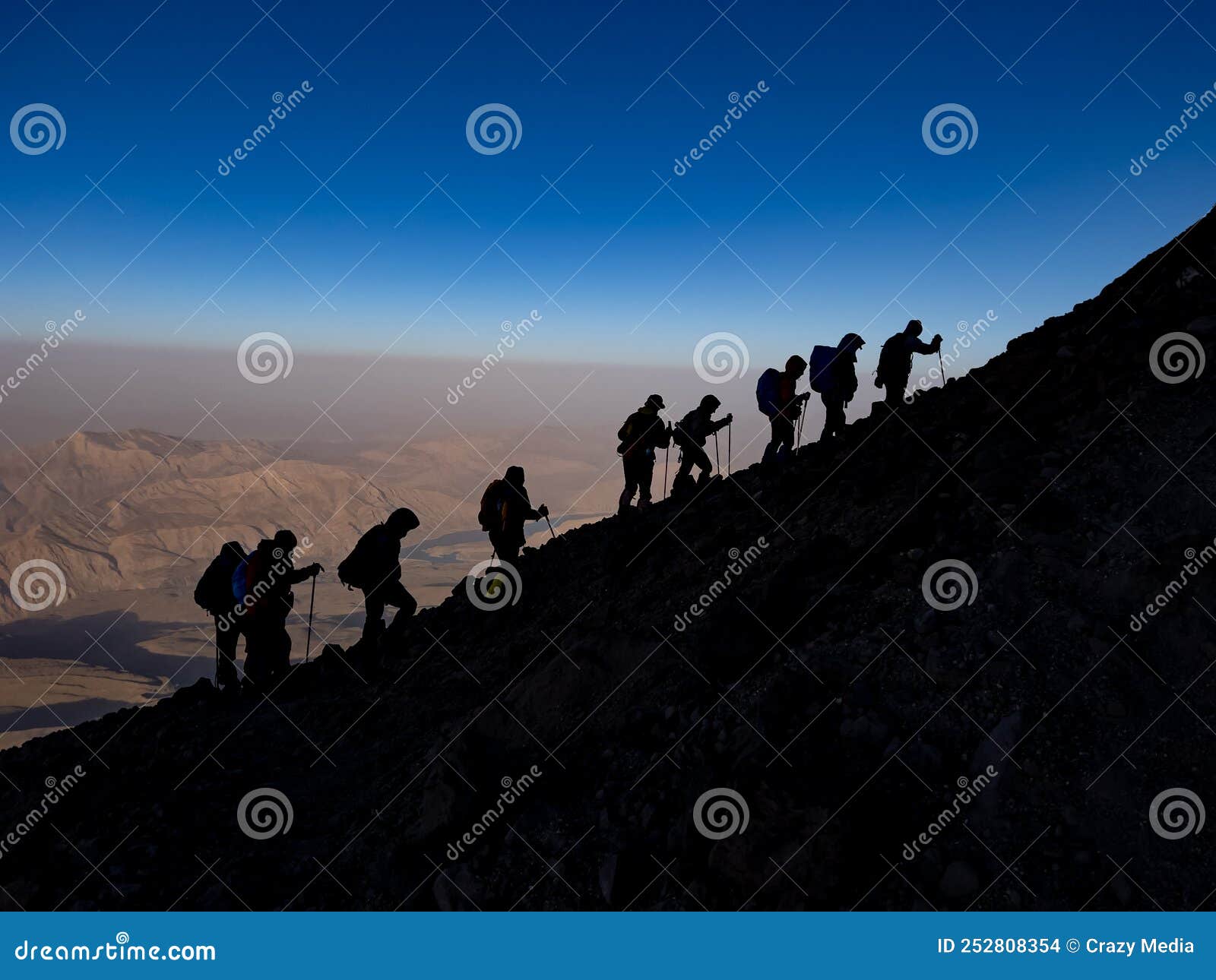 Summit Hikes of Professional Climbers in Damavand Mountain Stock Photo ...