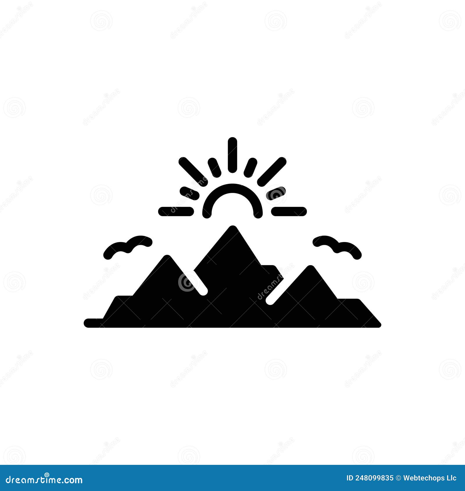 Black Solid Icon for Summit, Top and Peak Stock Vector - Illustration ...