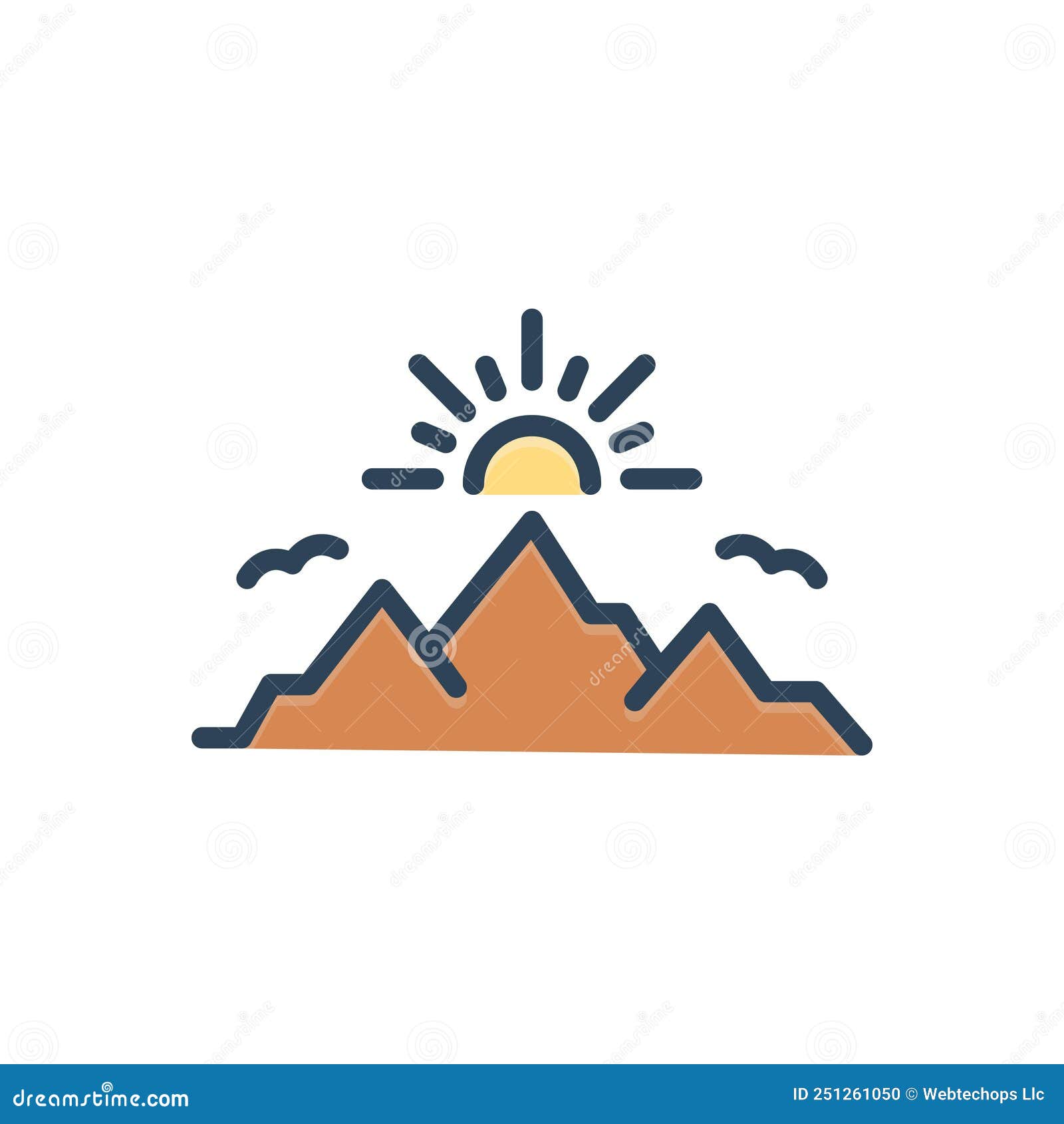Color Illustration Icon for Summit, Top and Peak Stock Illustration ...