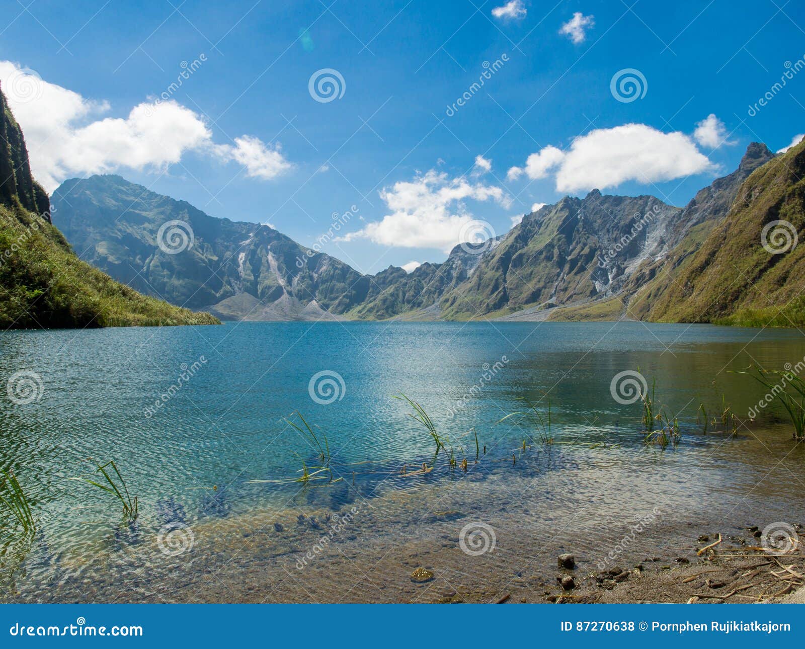 The Summit of Mount Pinatubo Crater Lake Stock Photo - Image of travel ...
