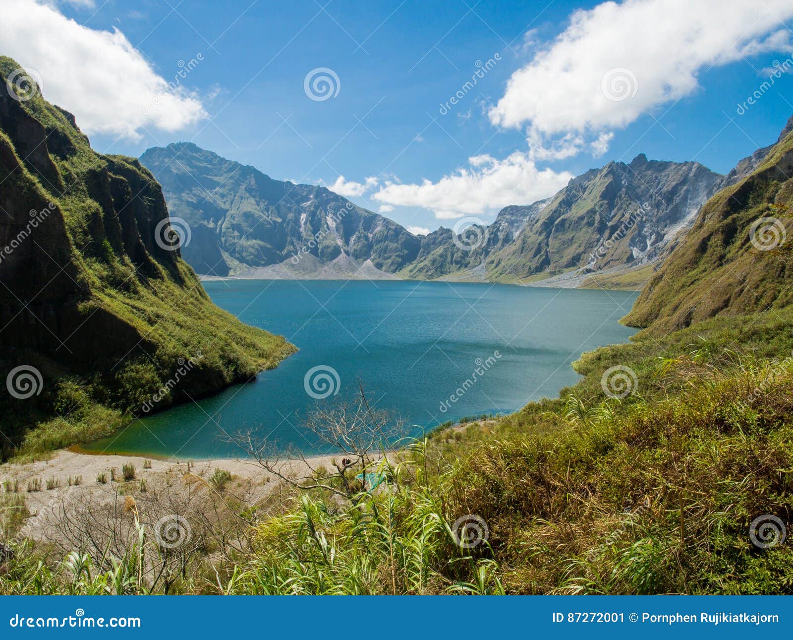 The Summit of Mount Pinatubo Crater Lake Stock Image - Image of beauty ...
