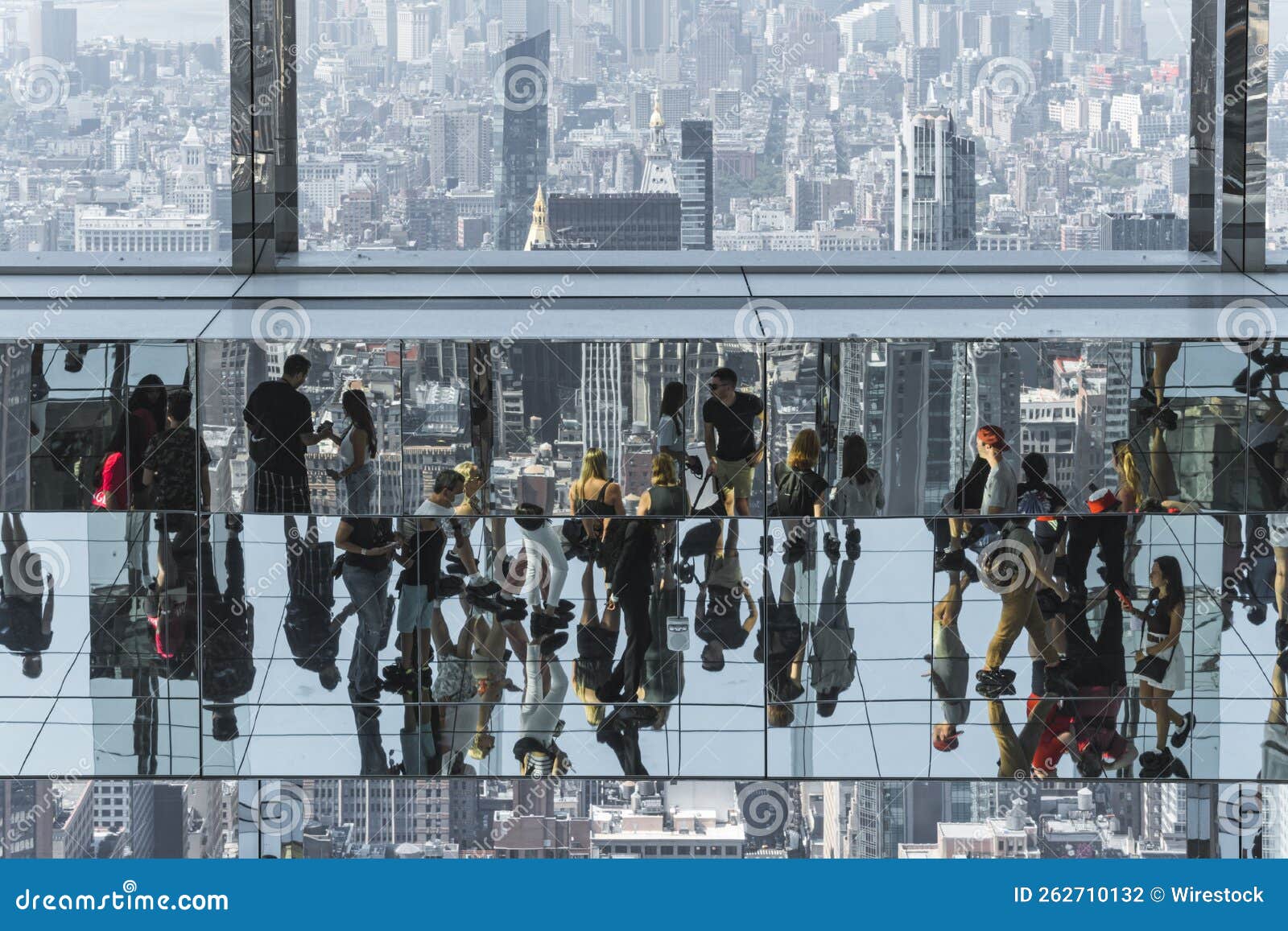 Summit One Vanderbilt with an Optical Illusion of Crowds and Buildings ...