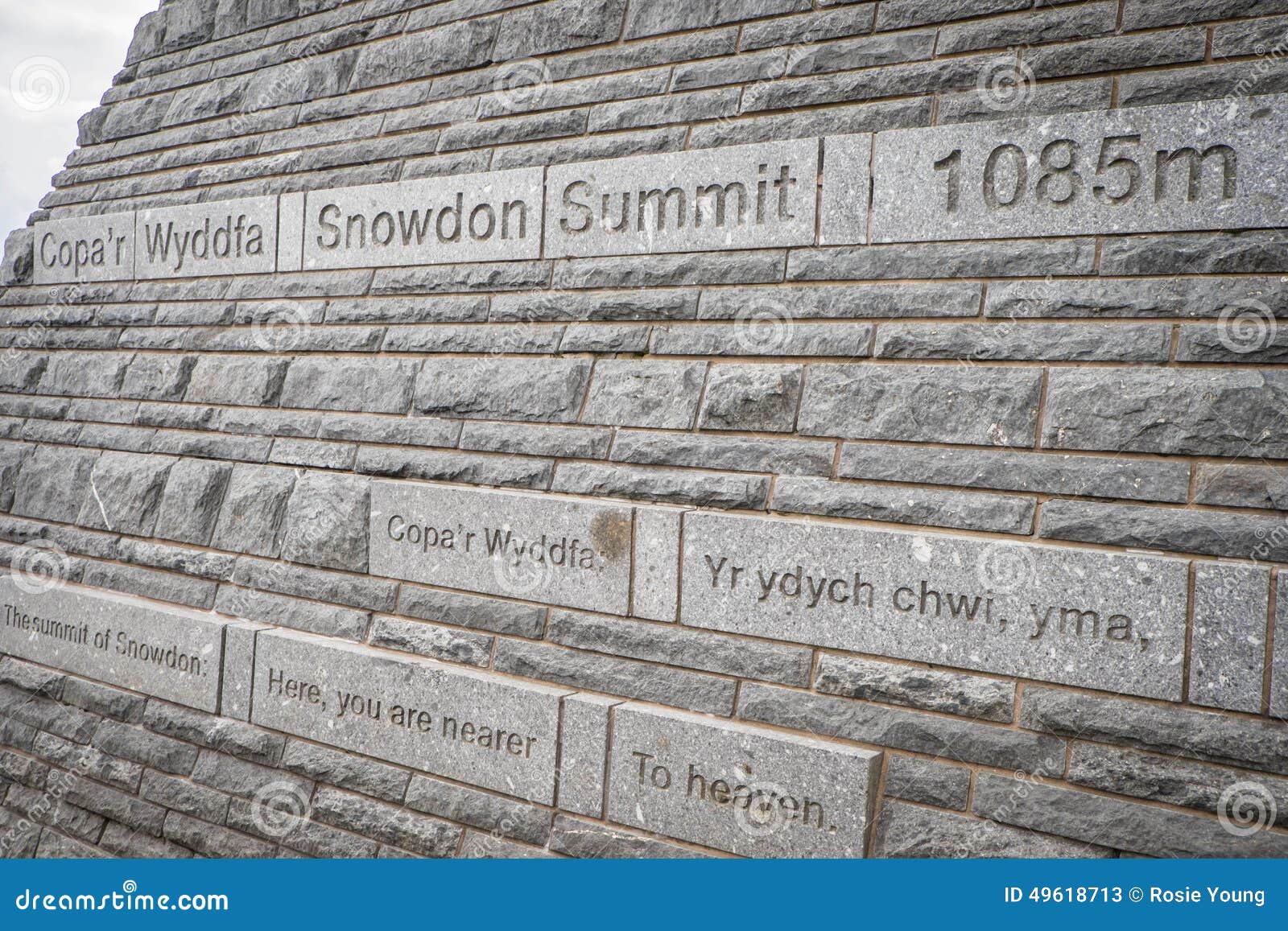 Summit sign Mt Snowdon stock image. Image of britain - 49618713