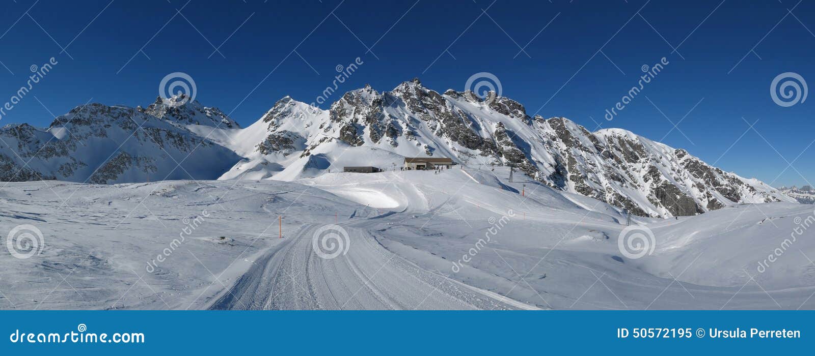 Summit Station in the Pizol Ski Area Stock Image - Image of covered ...