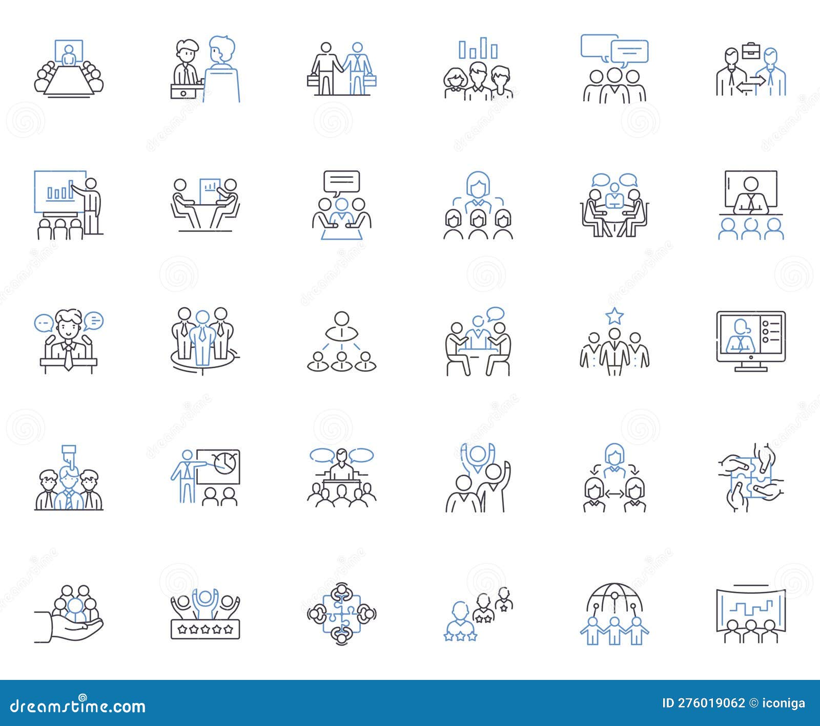 Summit Team Line Icons Collection. Collaboration, Synergy, Trust, Unity ...