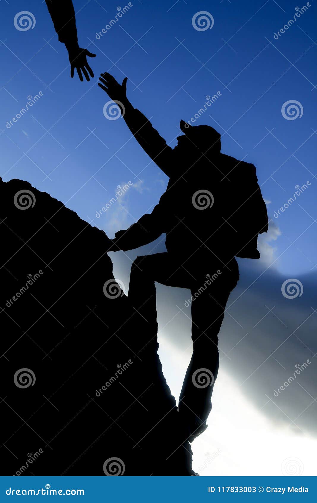 Summit and Victory Struggle Stock Image - Image of help, adventure ...