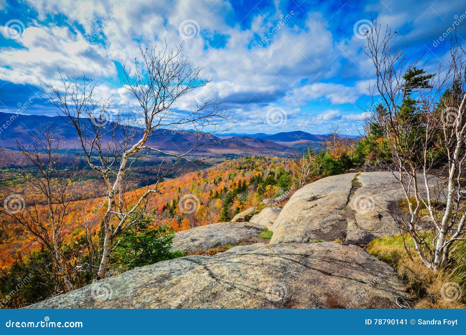 Summit View of Adirondack Mountain Range Stock Image - Image of ...
