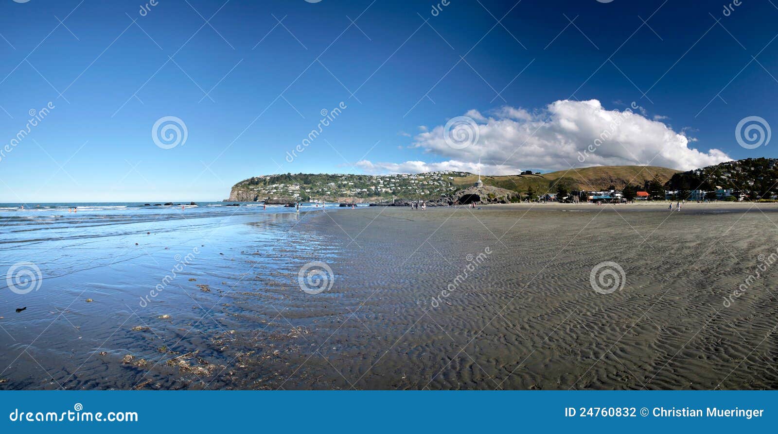 Sumner Beach Near Christchurch Stock Photo - Image of sandy, blue: 24760832