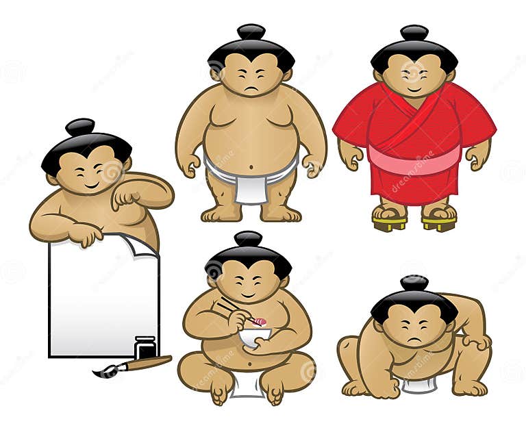 Sumo Character Collection Set Stock Vector - Illustration of collection ...