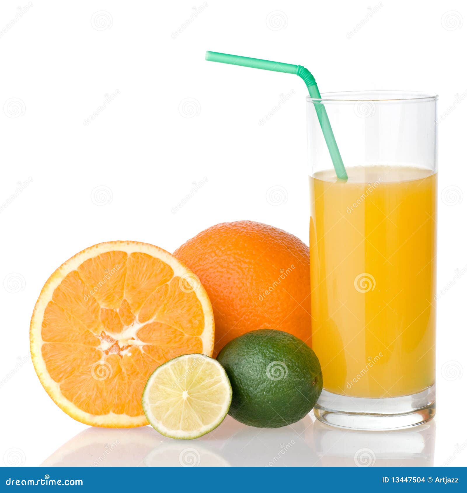 Sumo De Laranja Com Palha E Laranja Foto de Stock - Imagem de limonada ...