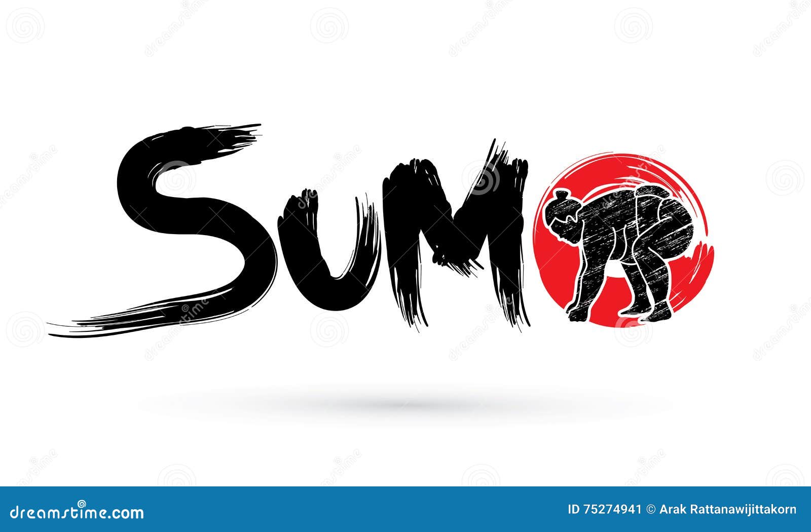 Text Sumo With Sumo Cartoon Vector | CartoonDealer.com #87711281