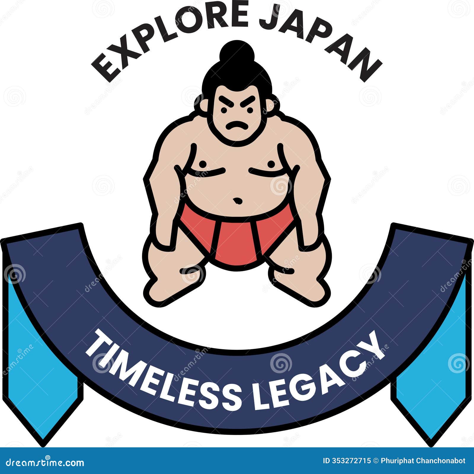 A Sumo Logo is Depicted in a Logo for Explore Japan Stock Vector ...