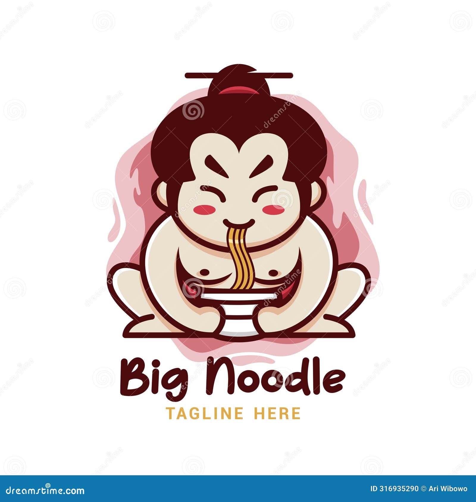 Sumo Noodle Logo Vector Template Stock Vector - Illustration of icon ...
