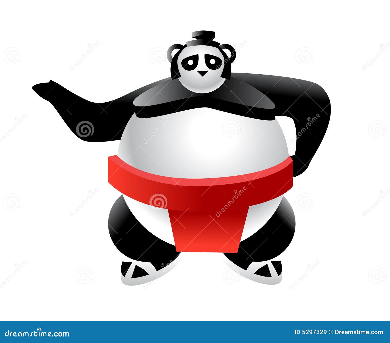 Sumo Panda Cartoon Illustration Stock Vector - Illustration of ...