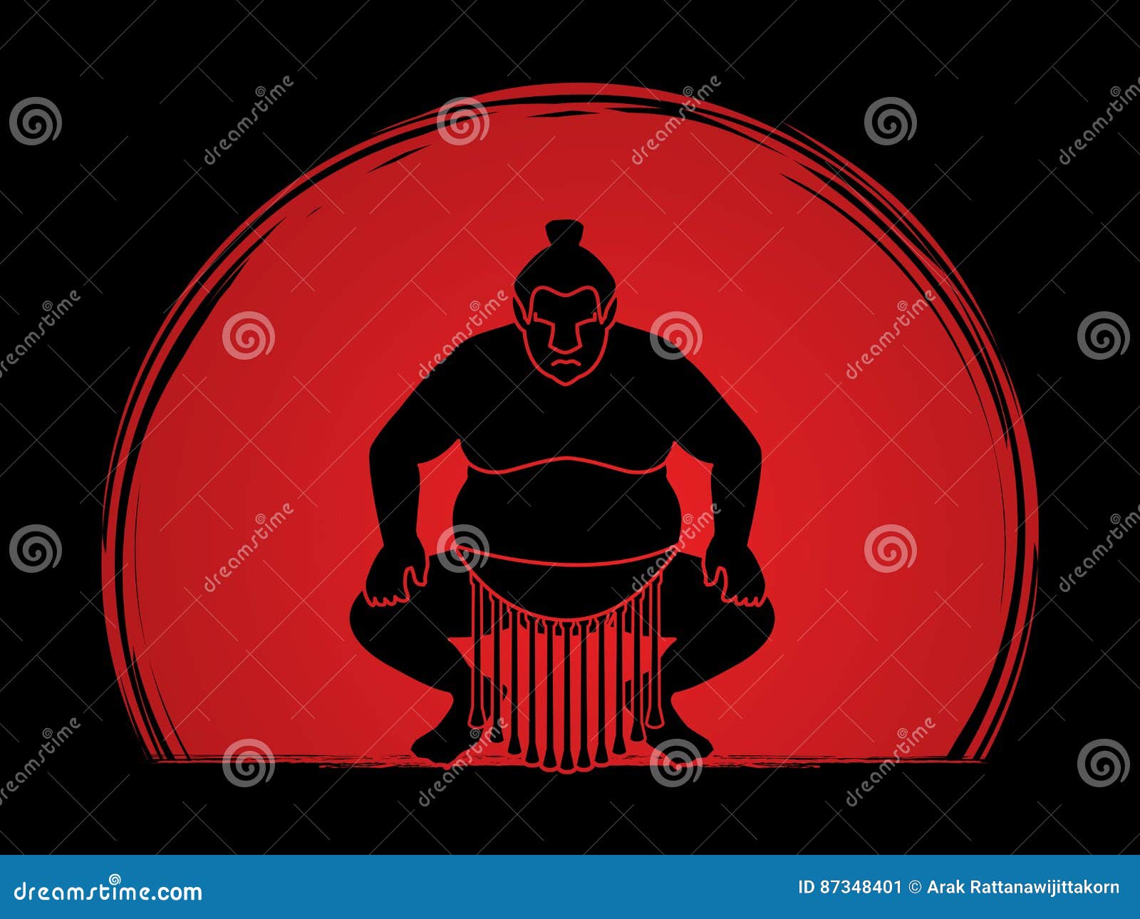 Sumo pose ready to fight stock vector. Illustration of competition ...