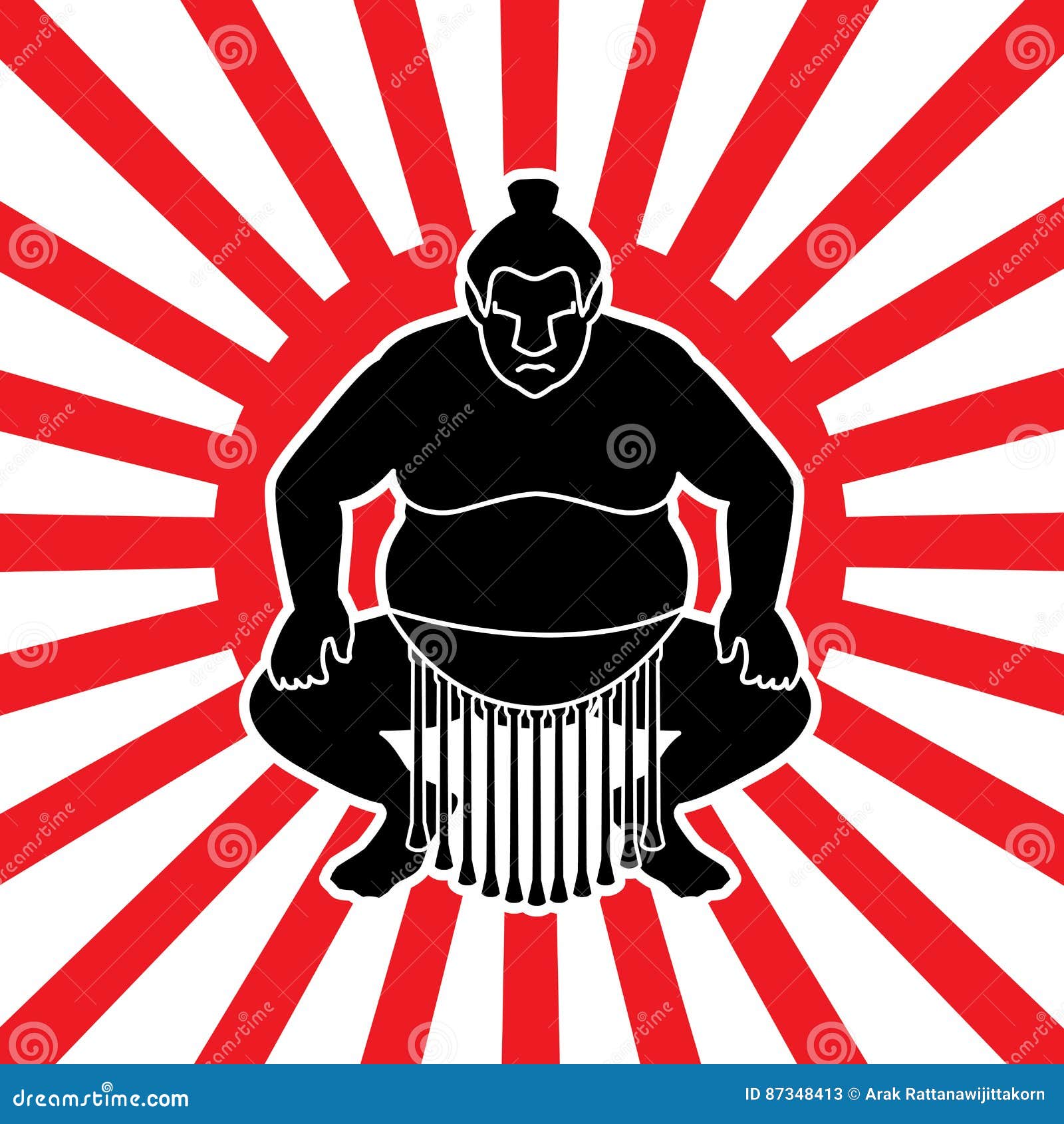 Sumo pose ready to fight stock vector. Illustration of japanese - 87348413