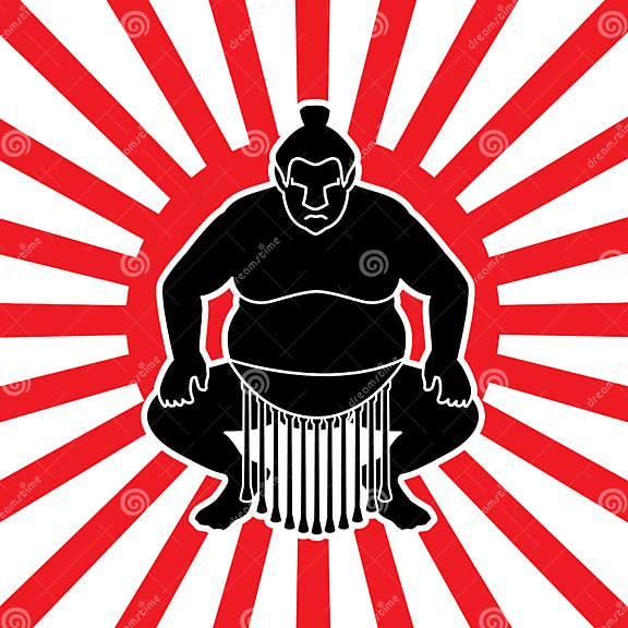 Sumo pose ready to fight stock vector. Illustration of japanese - 87348413