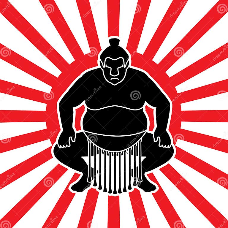 Sumo pose ready to fight stock vector. Illustration of japanese - 87348413