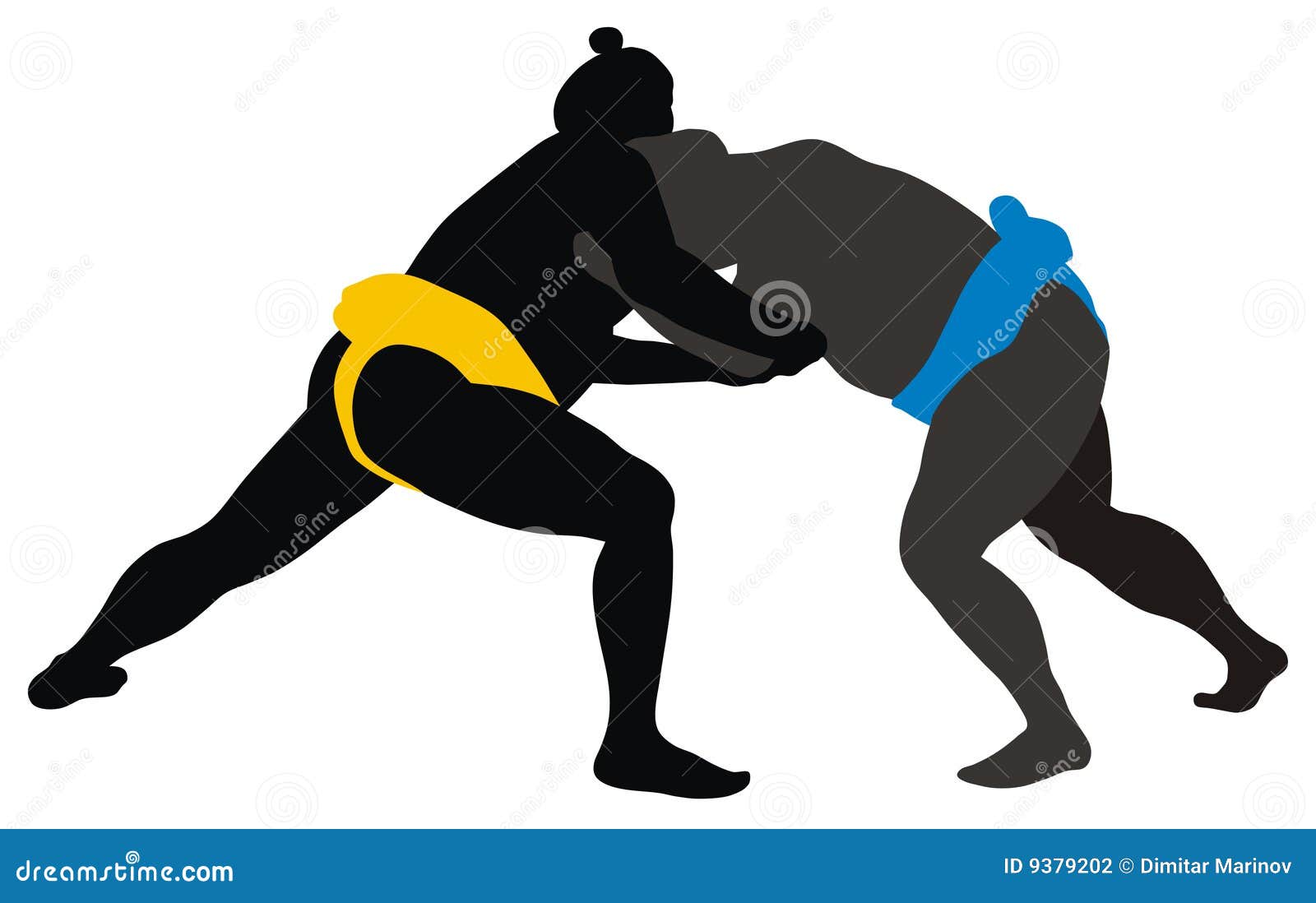 Sumo Wrestler As Japanese Martial Arts Fighter In Different Poses ...