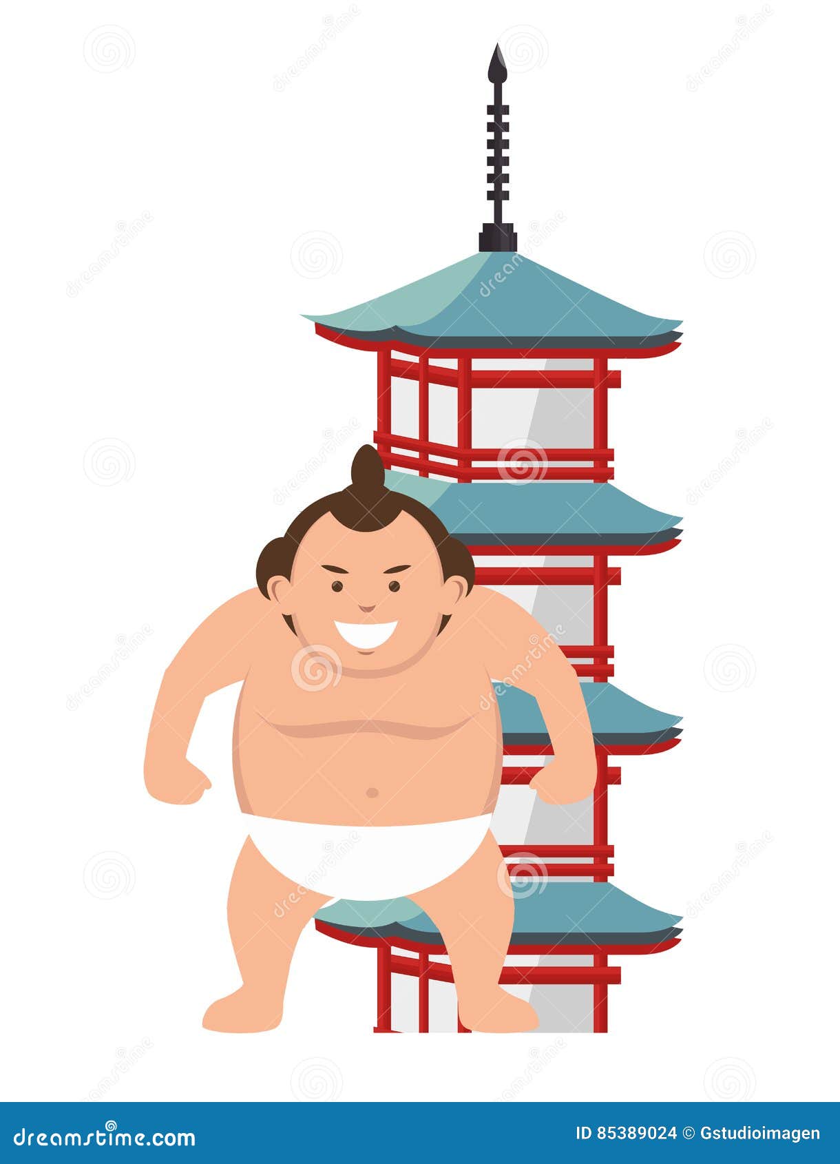 Sumo And Japanese Traditional Fighting Concept Vector Illustration ...
