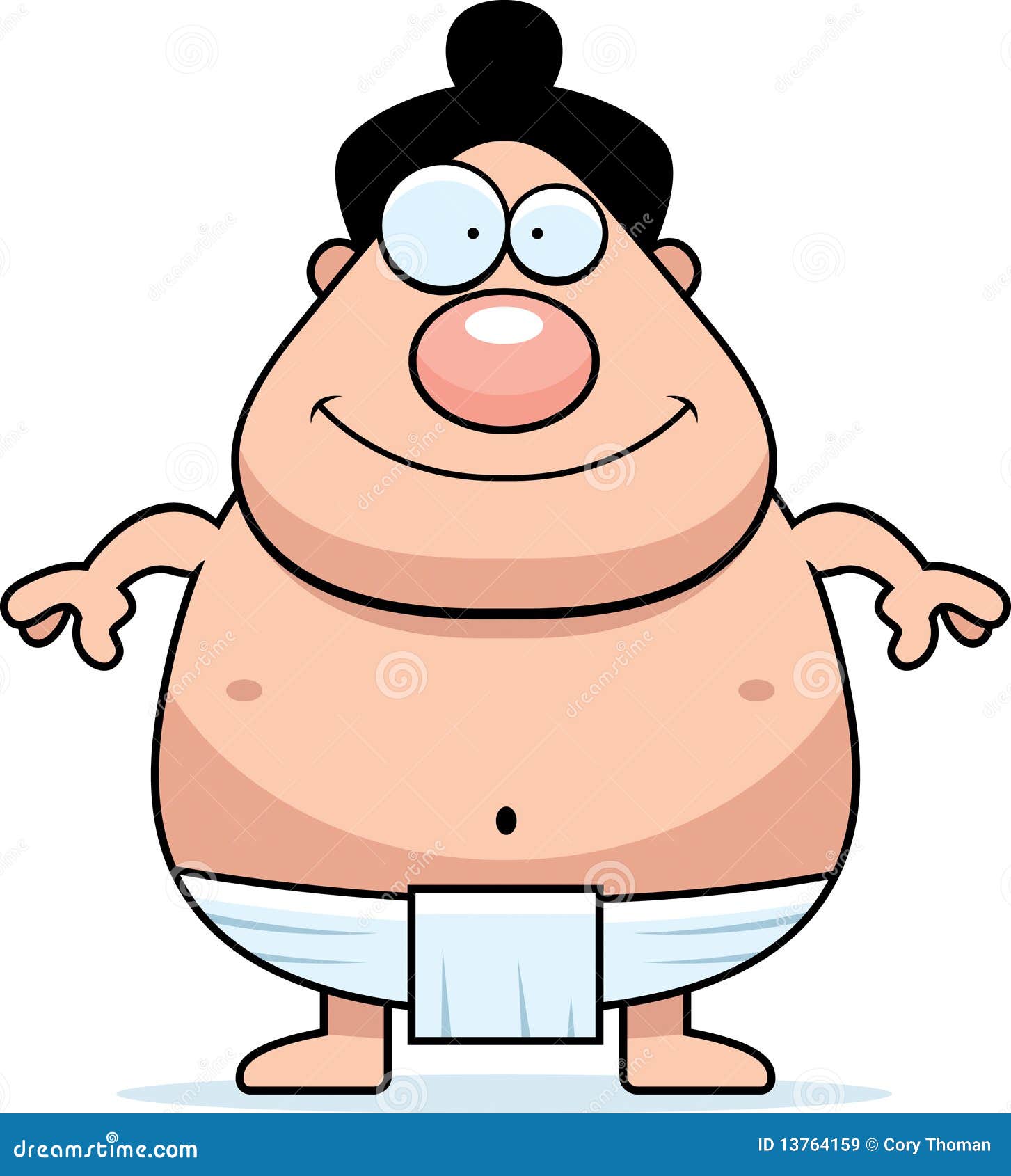 Sumo Wrestler Smiling stock vector. Illustration of sumo - 13764159