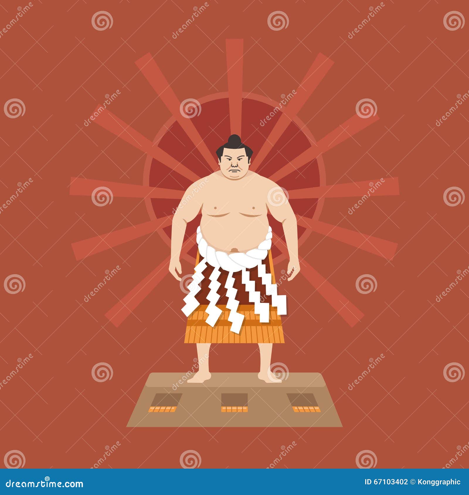 Sumo Wrestler, Vector Illustration Stock Vector - Illustration of ...