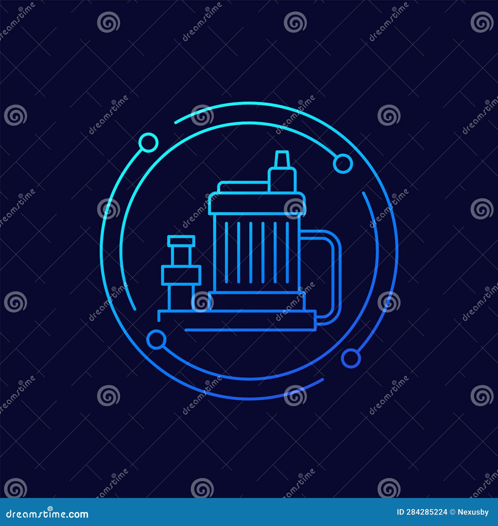 Sump Pump Icon, Line Vector Design Stock Vector - Illustration of ...