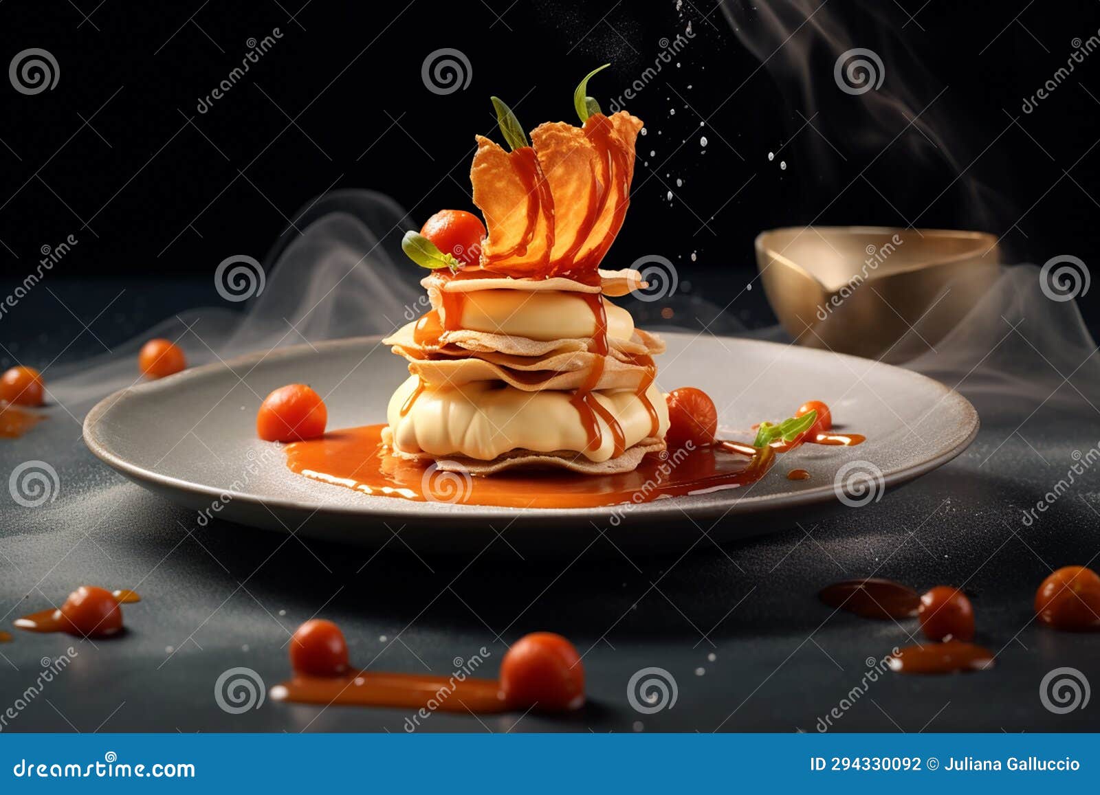 Sumptuous Appetizers and Starters at a Fine Dining Dinner Stock ...