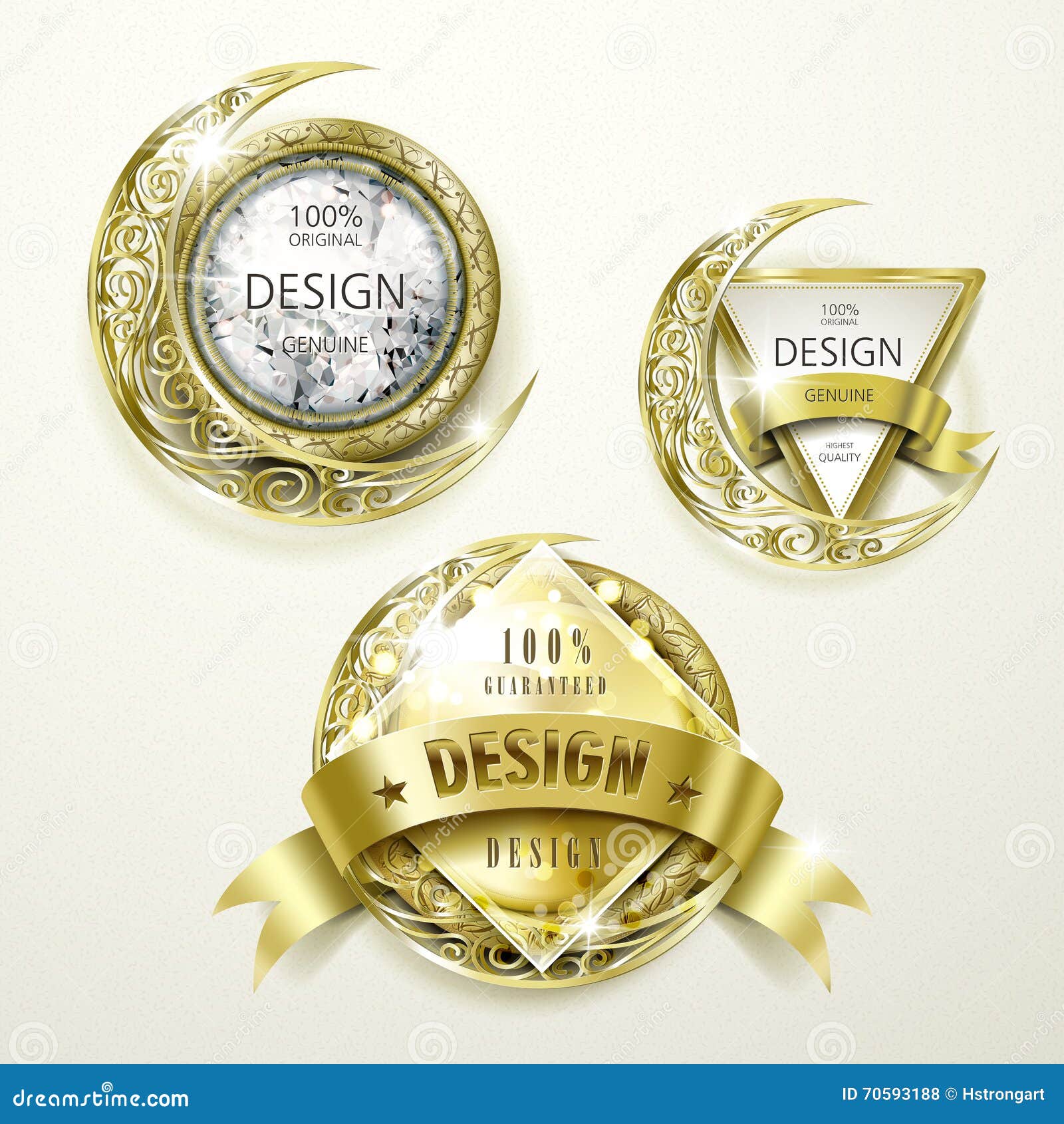 Sumptuous Gold and Jewelry Labels Design Stock Illustration ...
