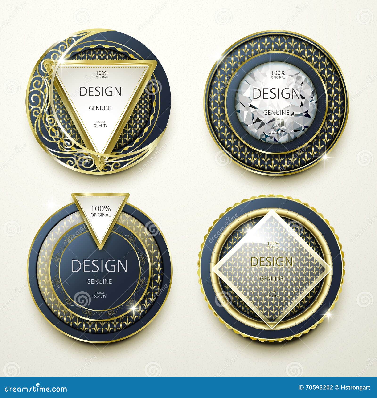 Sumptuous Gold and Jewelry Labels Design Stock Illustration ...