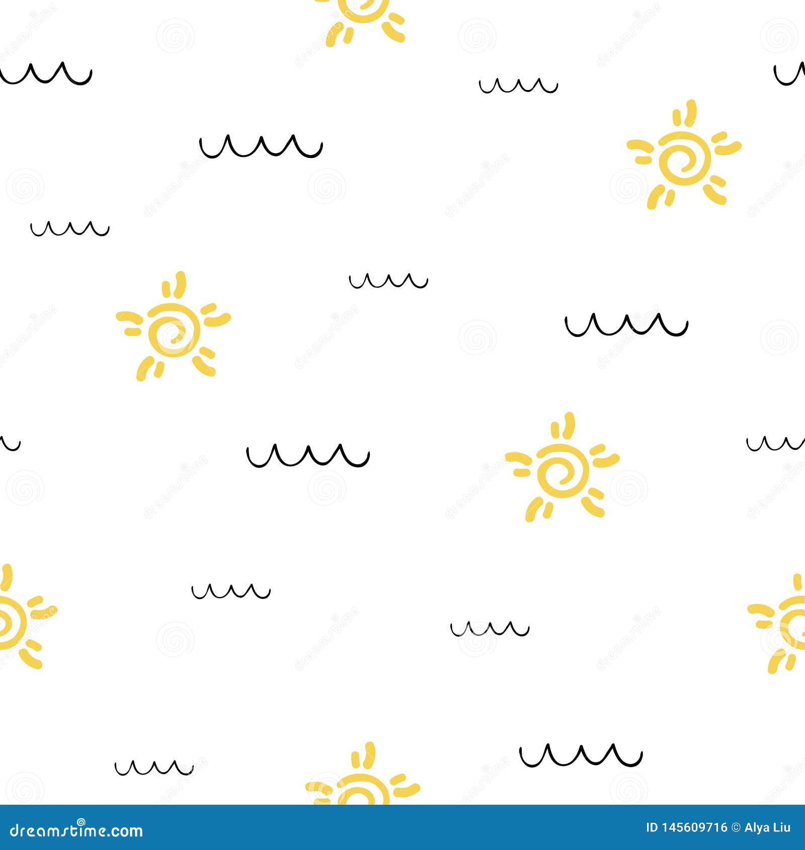 Sun with rays and waves. stock vector. Illustration of summer - 145609716