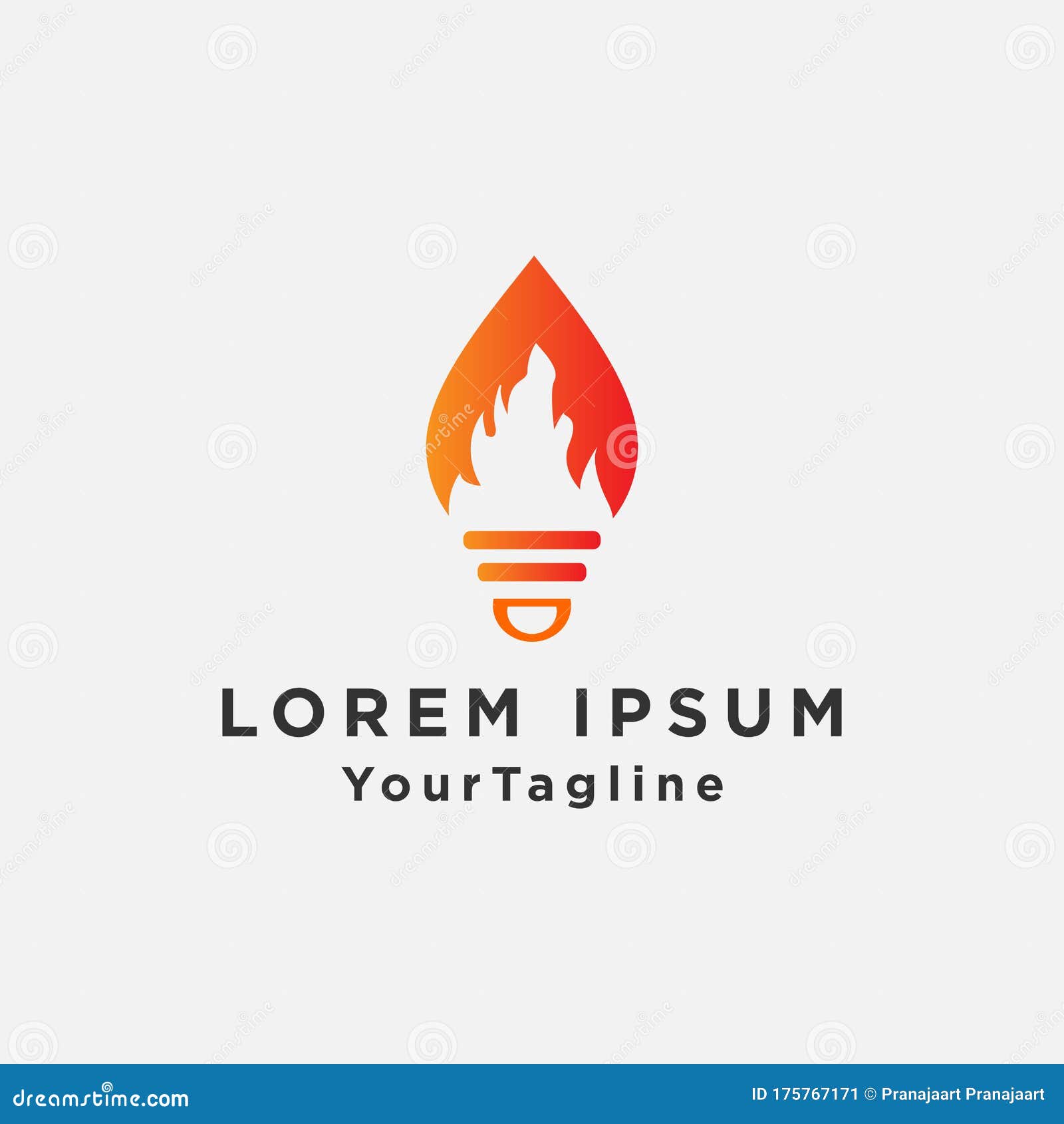 Lam Bulb Fire Flame Logo Design Stock Vector - Illustration of identity ...