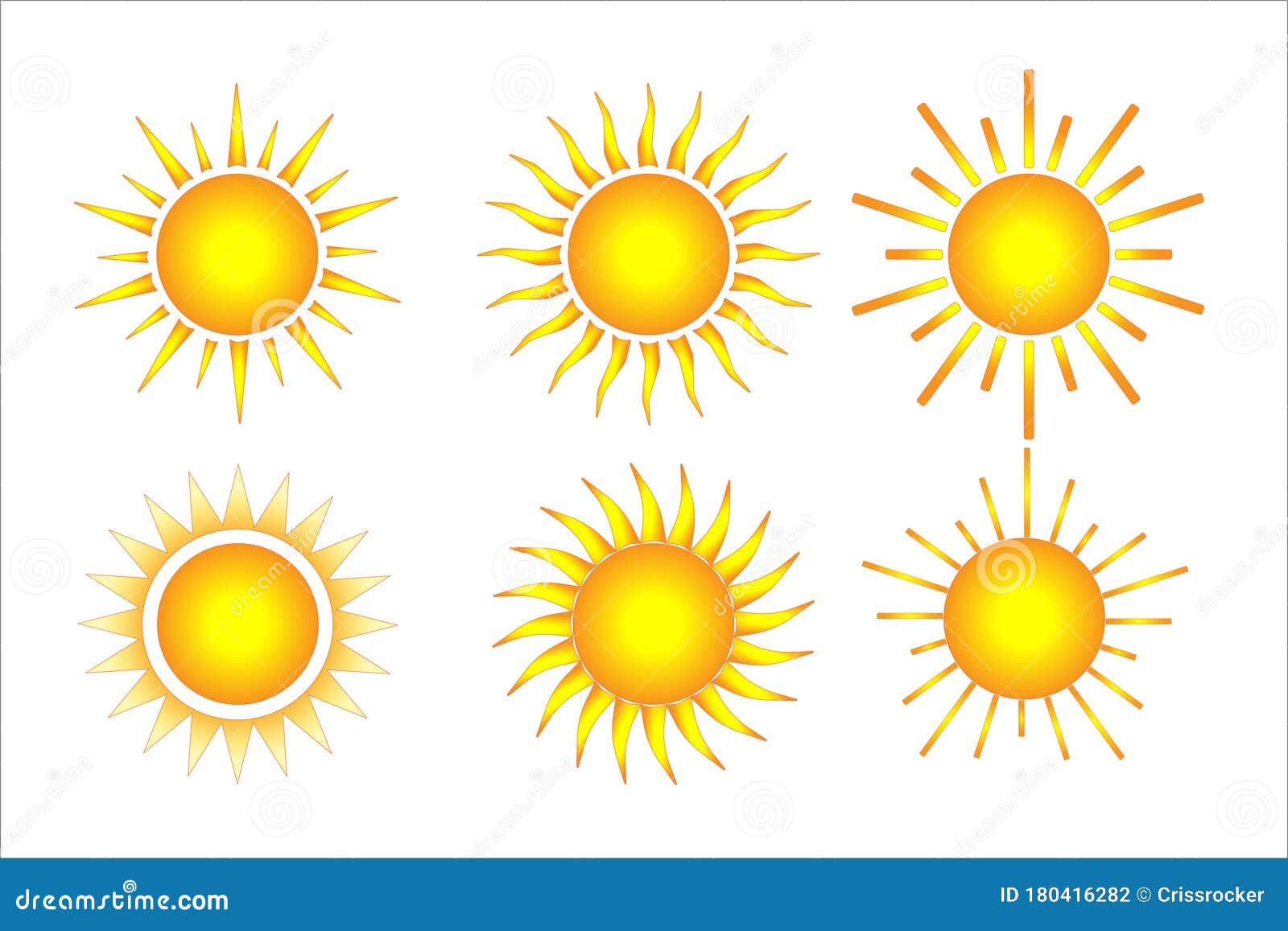 Sun Template, Set of Vector Icons, Graphic Designs Collection Stock ...