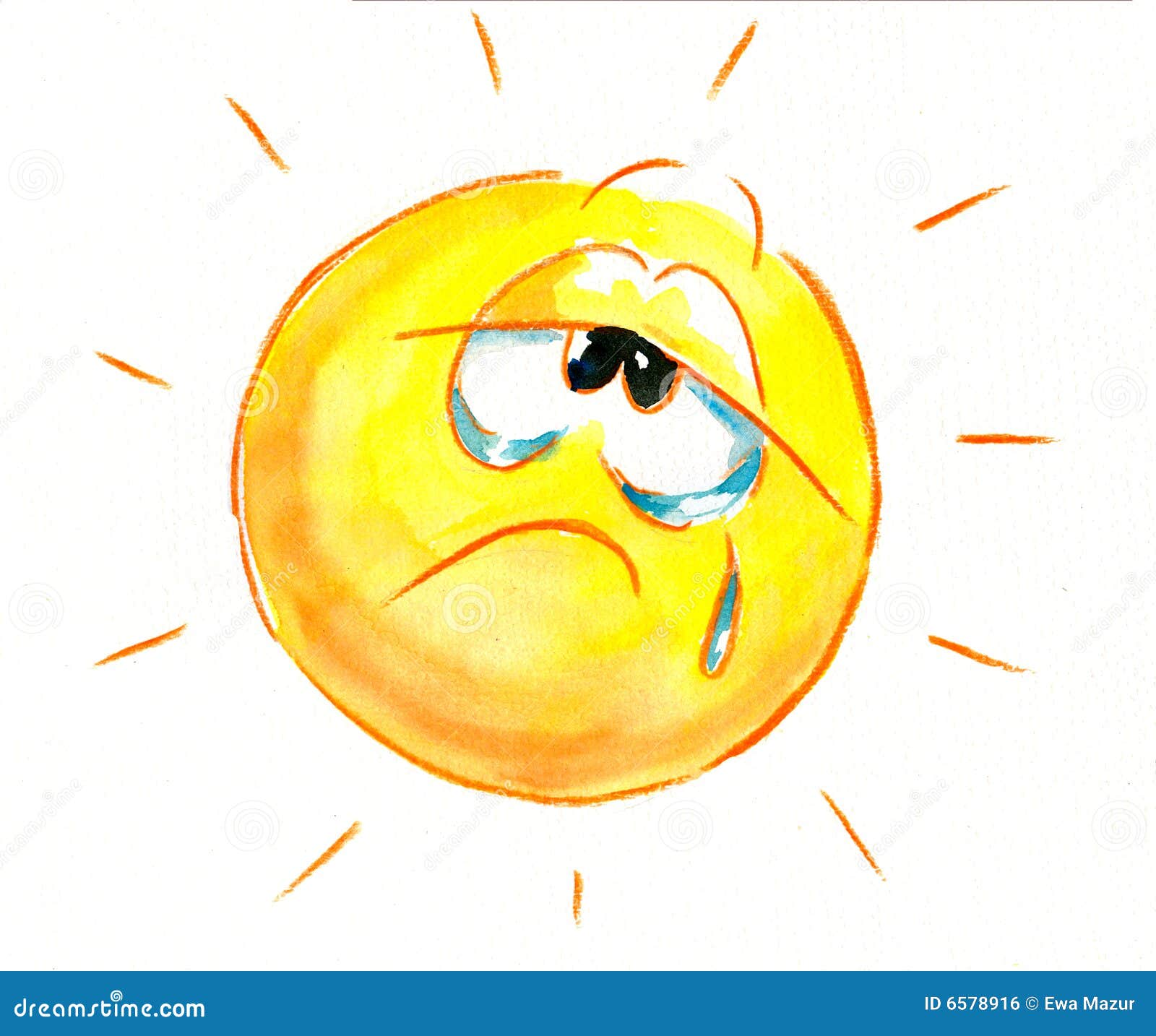 Sun stock illustration. Illustration of emotions, tears - 6578916