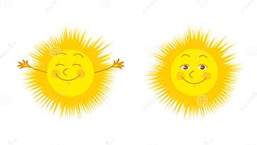Very Happy Sun and a Smiling Sun. Vector Illustration. EPS Stock Vector ...